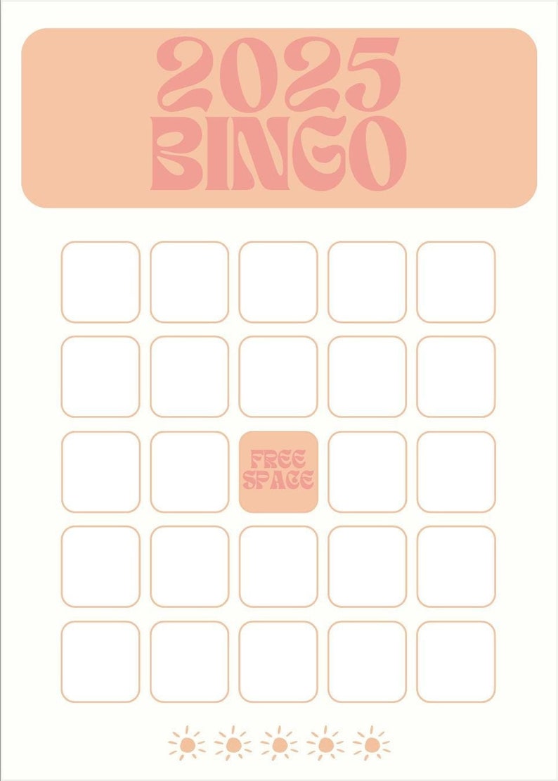 2025 Bingo Card (orange) - Etsy