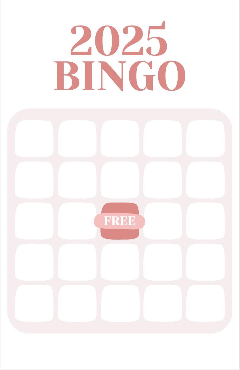 2025 Bingo Card (coral) - Etsy