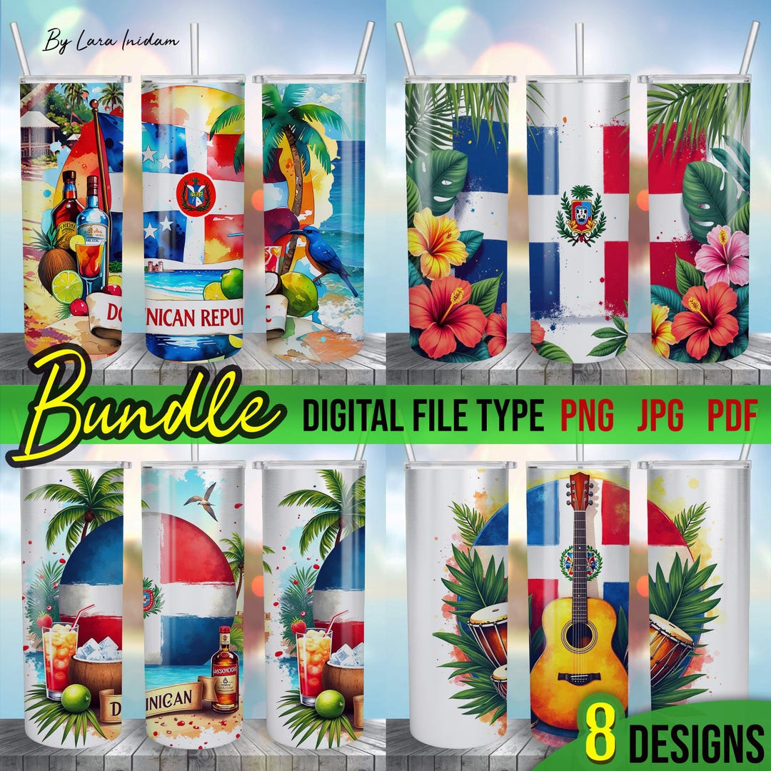 Dominican Flag Tumbler Wrap Bundle – Dominican Republic 20oz Tumbler ...