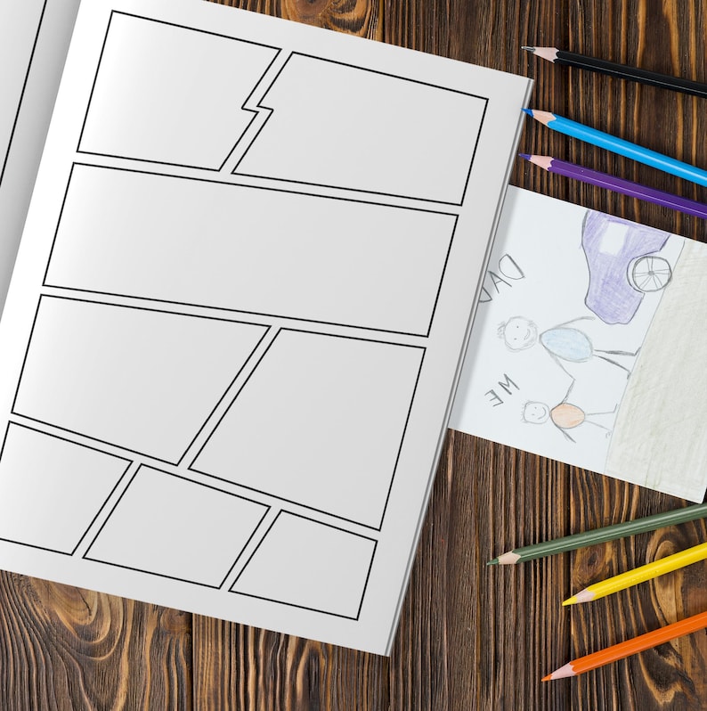 Blank Comic Book Panels With 100 Printable Pages | Drawing Template ...