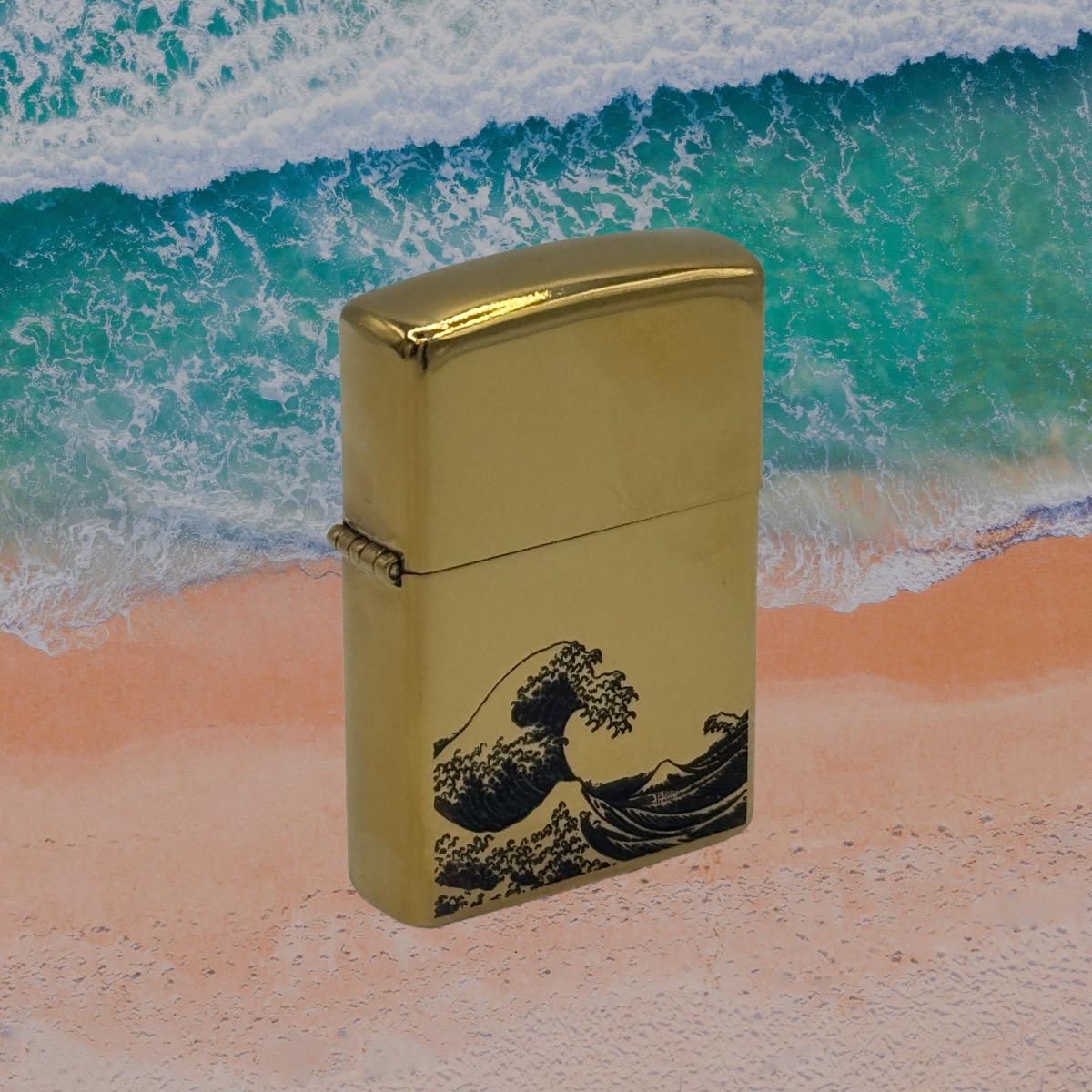Kanagawa Wave Lighter | Custom Engraved Japanese Art, Refillable - Etsy