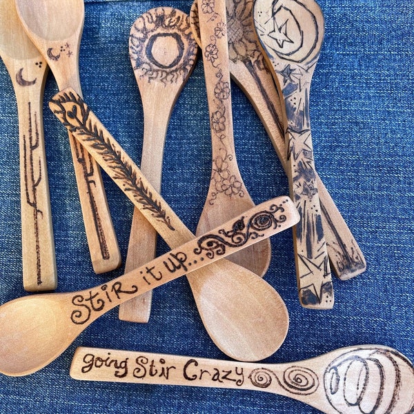 Wood Burned Spoons - Etsy
