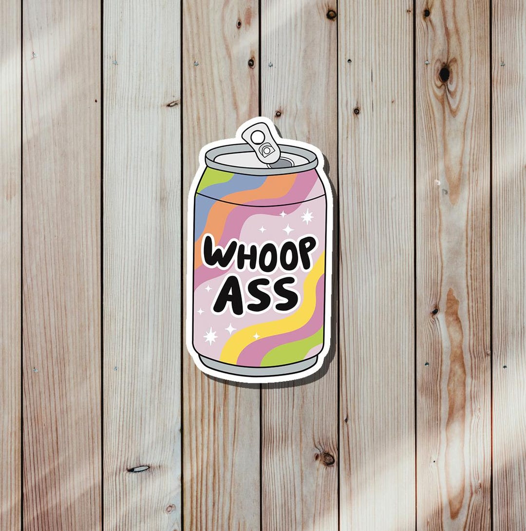 3.5 Inch Whoop Ass Can Sticker - Etsy