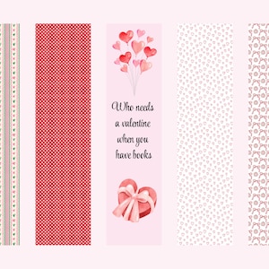20 Valentine's Day Themed Printable Bookmarks Bundle, Printable ...