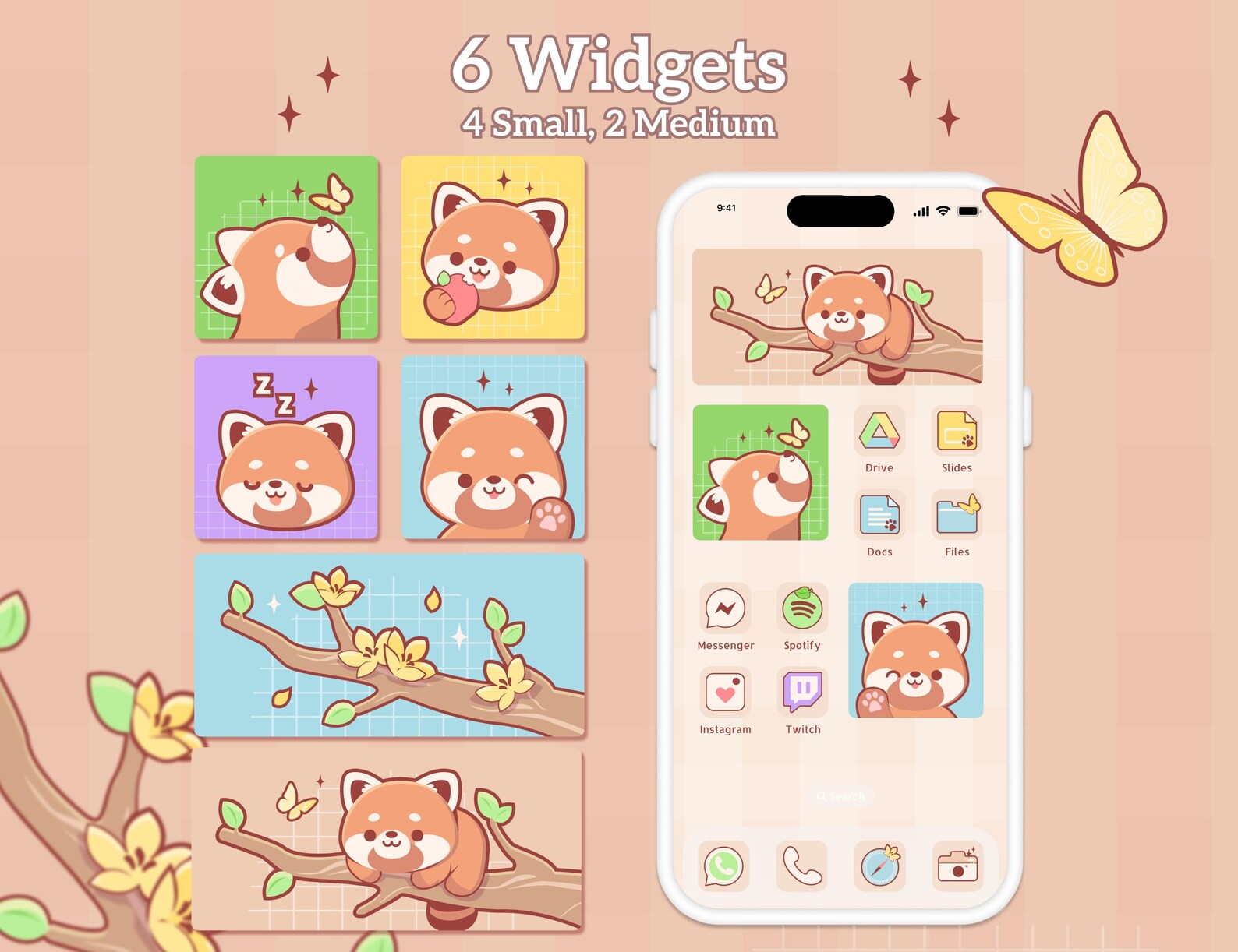 Cute Red Panda Icon Theme Pack, Icon Pack, Ios Iphone, Ipad, Tablet ...