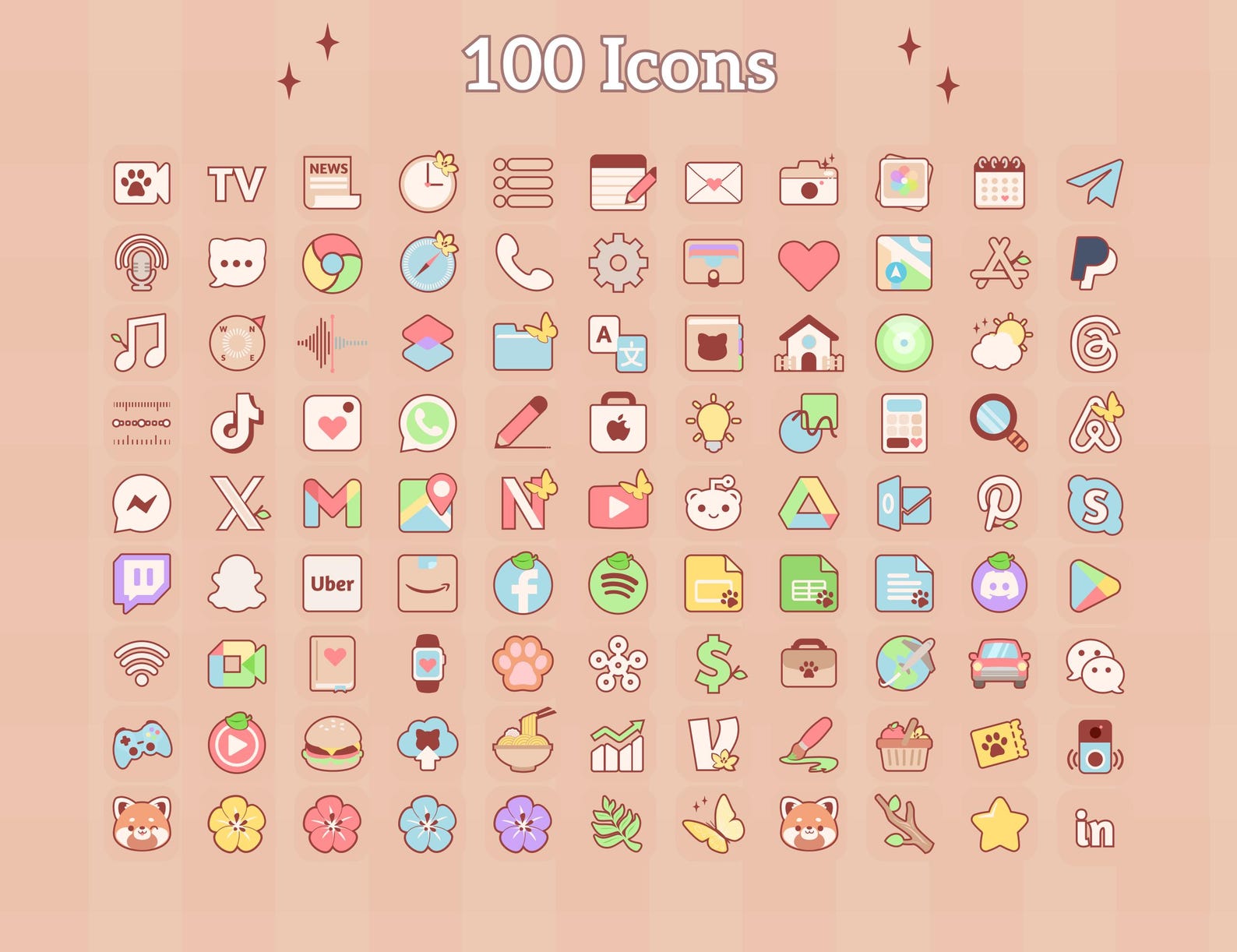 Cute Red Panda Icon Theme Pack, Icon Pack, Ios Iphone, Ipad, Tablet ...