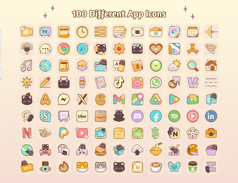 Cat Cafe Icon Wallpaper Icon Theme Pack Ios iPhone iPad Tablet Android ...