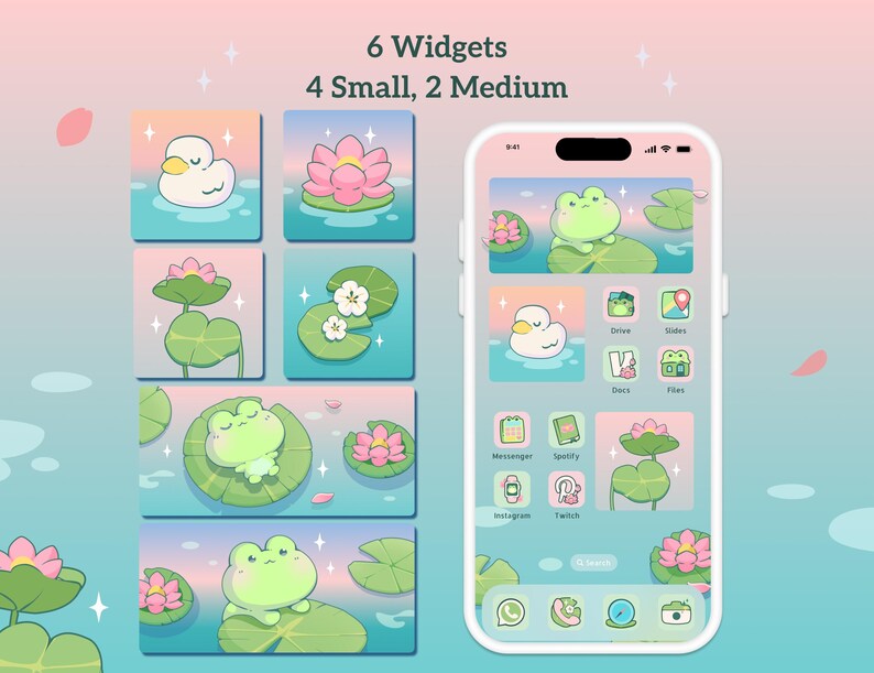 Frog Lily Pads App Icon Wallpaper Theme Pack, Ios Iphone, Ipad, Tablet ...