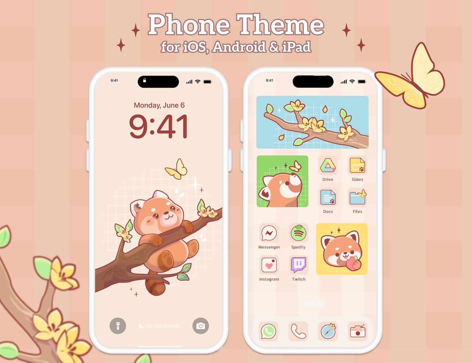 Cute Red Panda Icon Theme Pack, Icon Pack, Ios Iphone, Ipad, Tablet ...
