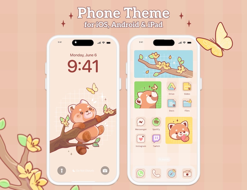 Cute Red Panda Icon Theme Pack, Icon Pack, Ios Iphone, Ipad, Tablet ...