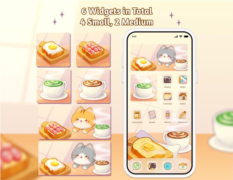 Cat Cafe Icon Wallpaper Icon Theme Pack Ios iPhone iPad Tablet Android ...