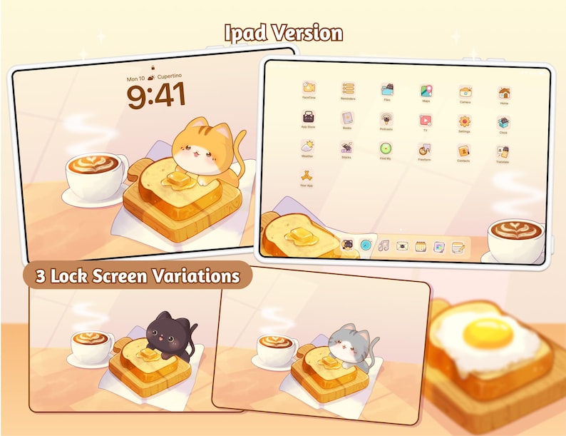 Cat Cafe Icon Wallpaper Icon Theme Pack Ios iPhone iPad Tablet Android ...