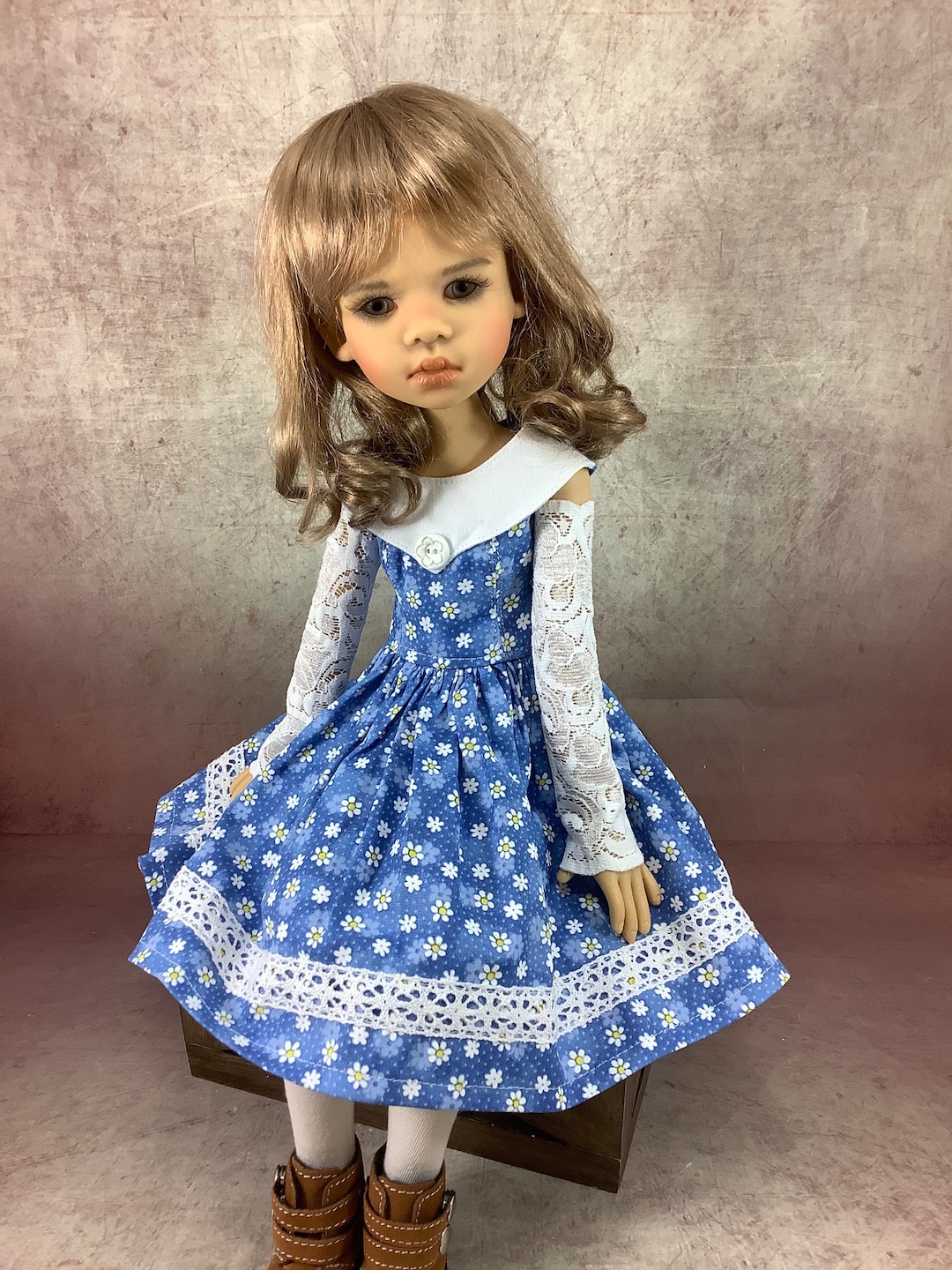 Blue Floral Dress, Armlets, and Stockings Set for Kaye Wiggs Layla ...