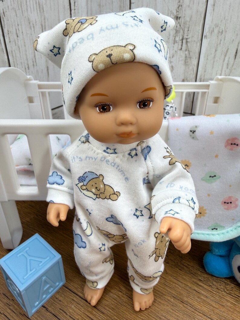 Bedtime Bears Footless Romper and Hat for 7.5"-8" Vinyl, Reborn, and ...