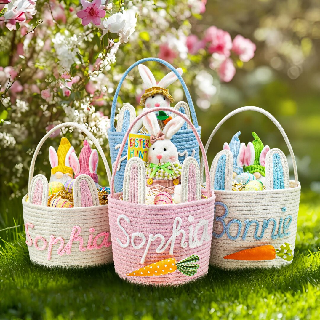 Personalized Easter Basket, Custom Easter Baskets, Baby Easter Basket ...