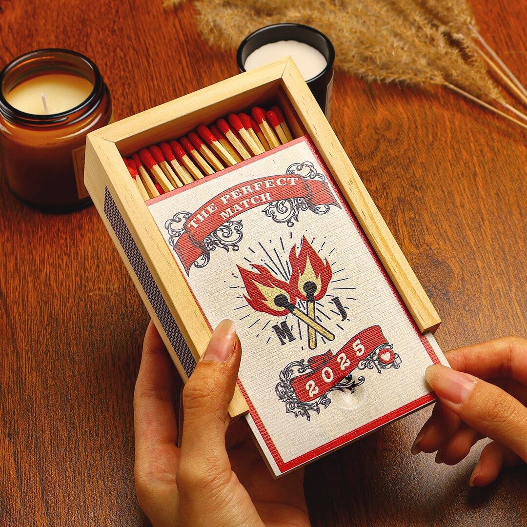 Personalized Matchbox Wood, Custom Wood Matchbox, Gift for Couple ...