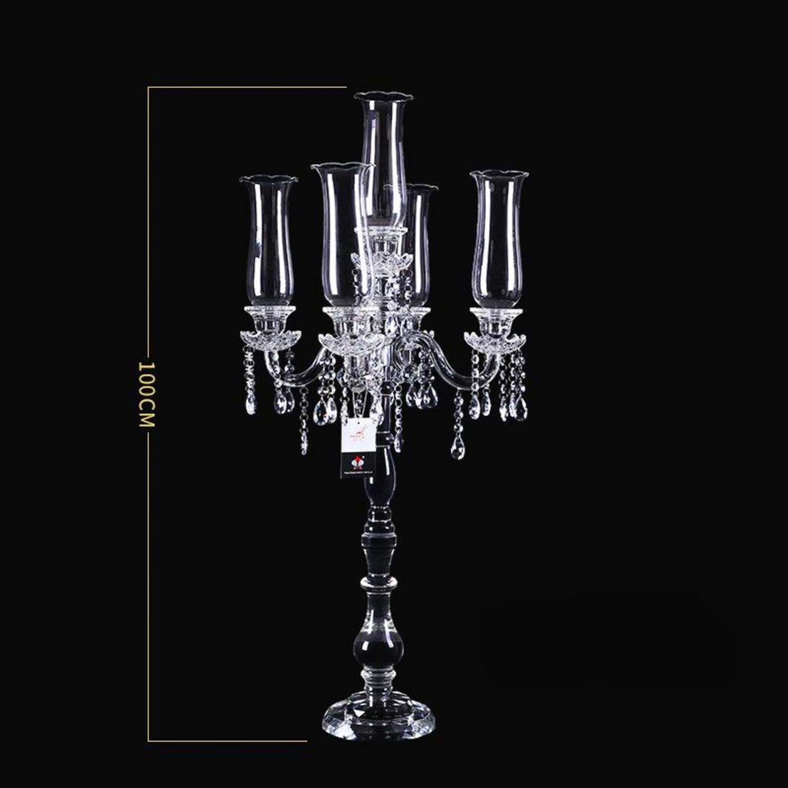 5-arm Crystal Roman Column Candelabra Candle Holder | Elegant Table ...