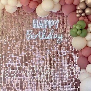 Light Matte Rose Gold Sequin Wall Backdrop, Shimmer Wall Panels for ...