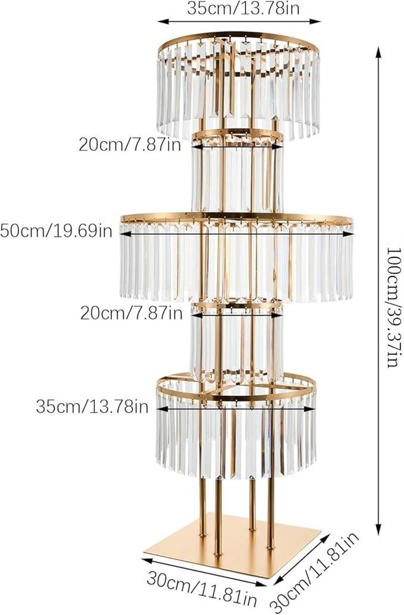 2 Pcs/order | 40-inch Tall 5-tier Round Flower Stand With Clear Acrylic ...