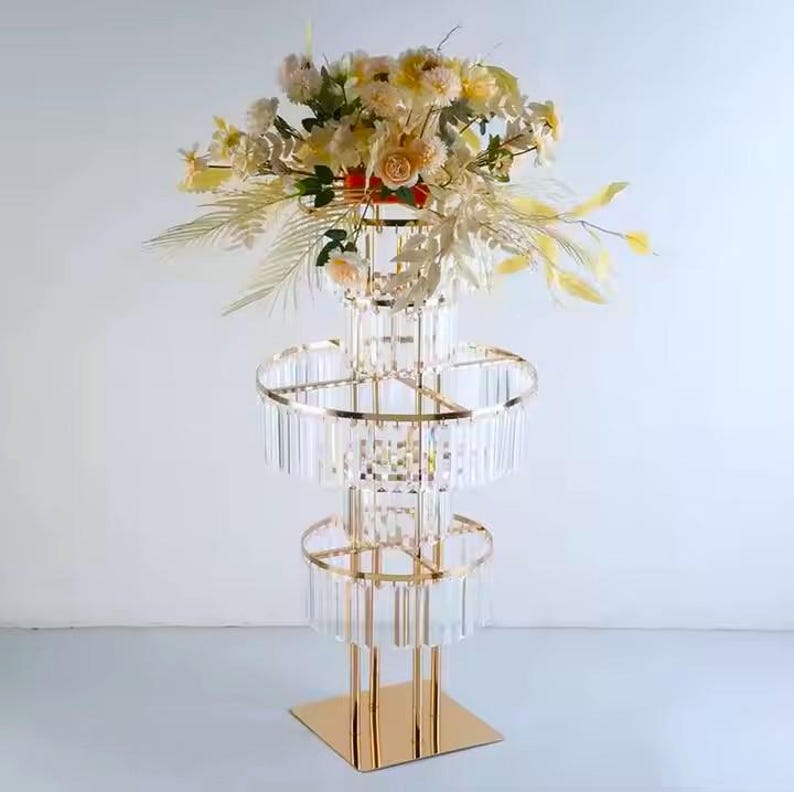 2 Pcs/order | 40-inch Tall 5-tier Round Flower Stand With Clear Acrylic ...