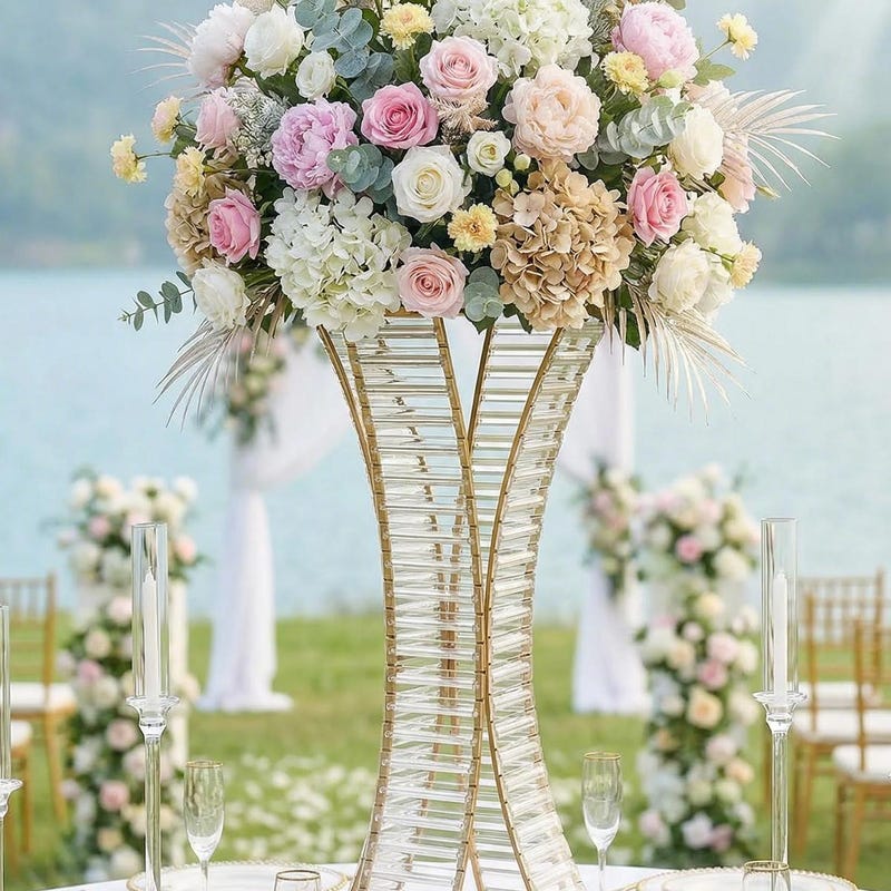 Metal Floral Centerpiece - Etsy