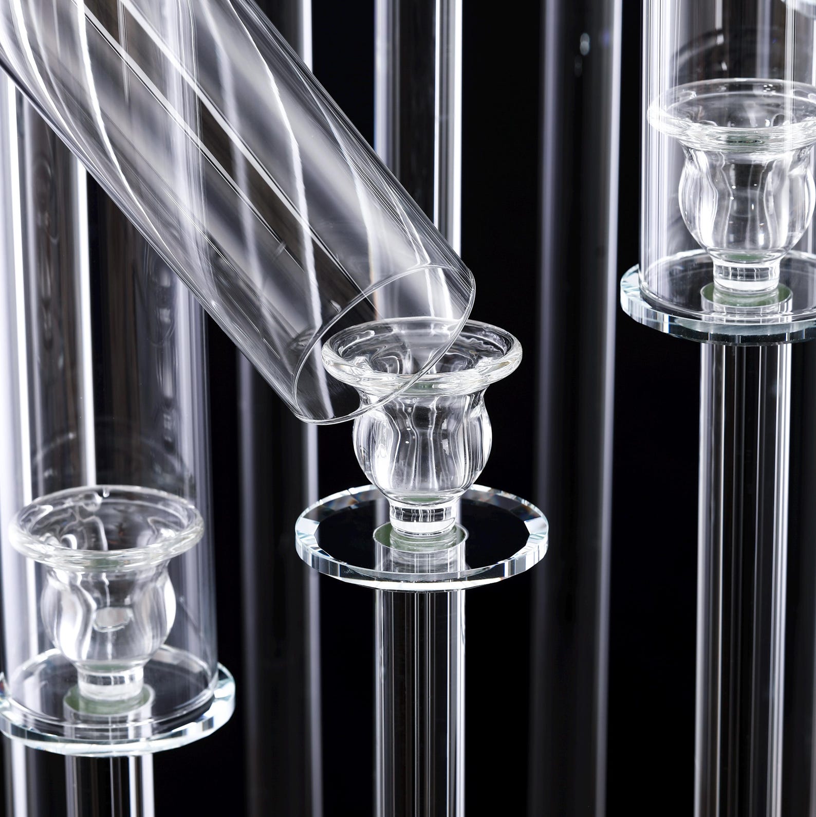 40" Crystal 8-arm Candelabra: Stepped Design Centerpiece With Mirror ...