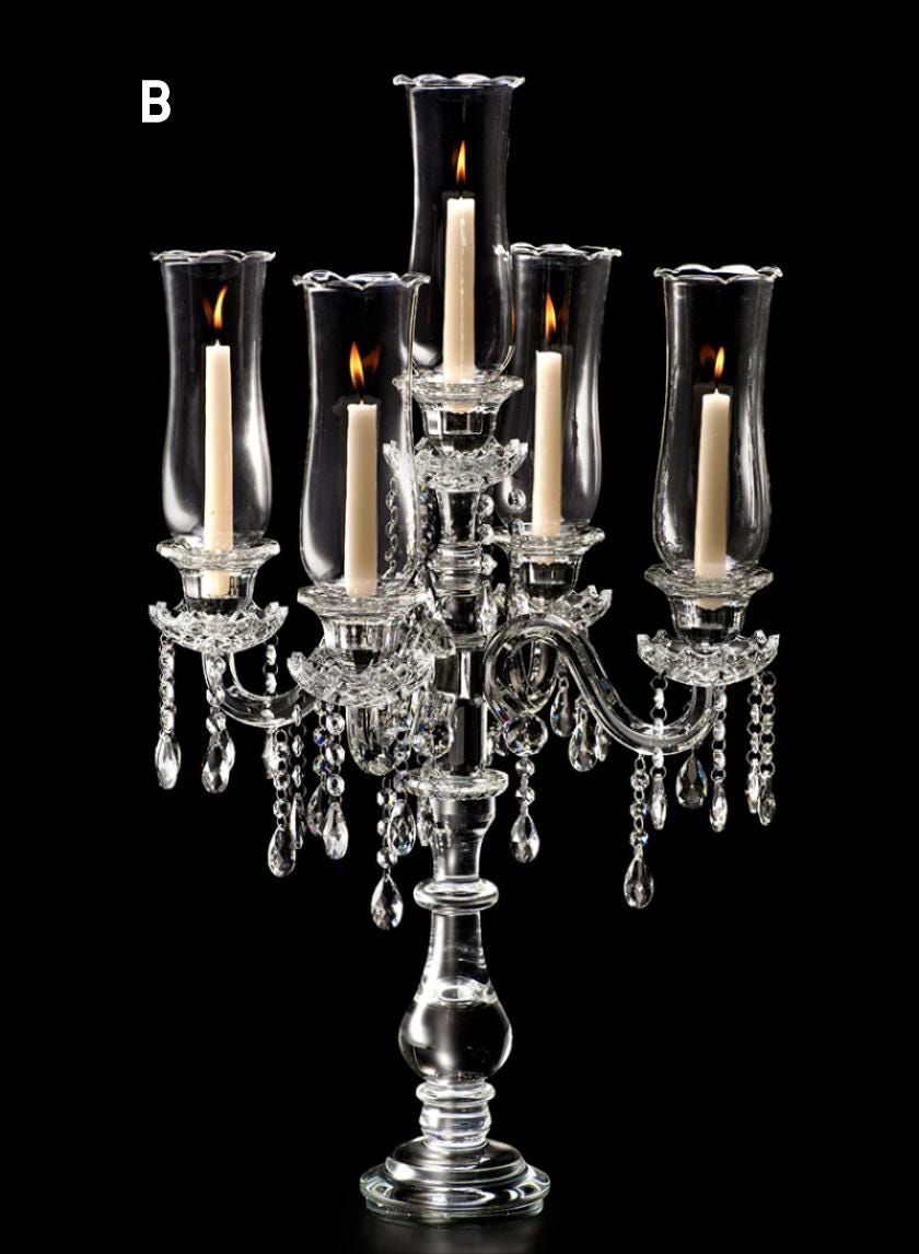 5-arm Crystal Roman Column Candelabra Candle Holder | Elegant Table ...