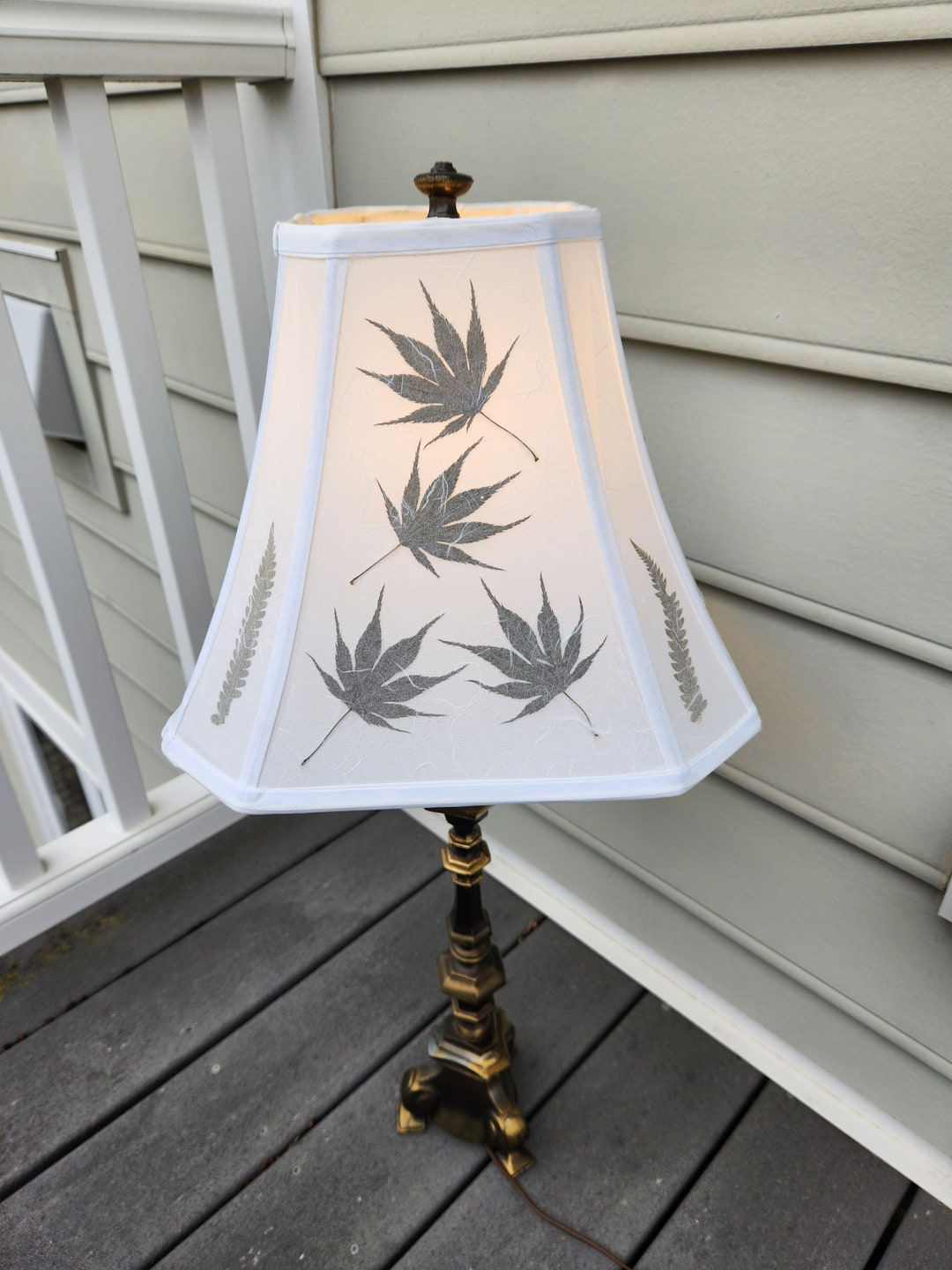 Japanese Maple Leaf Lampshade, Royal Design Square Bell Linen Lamp ...