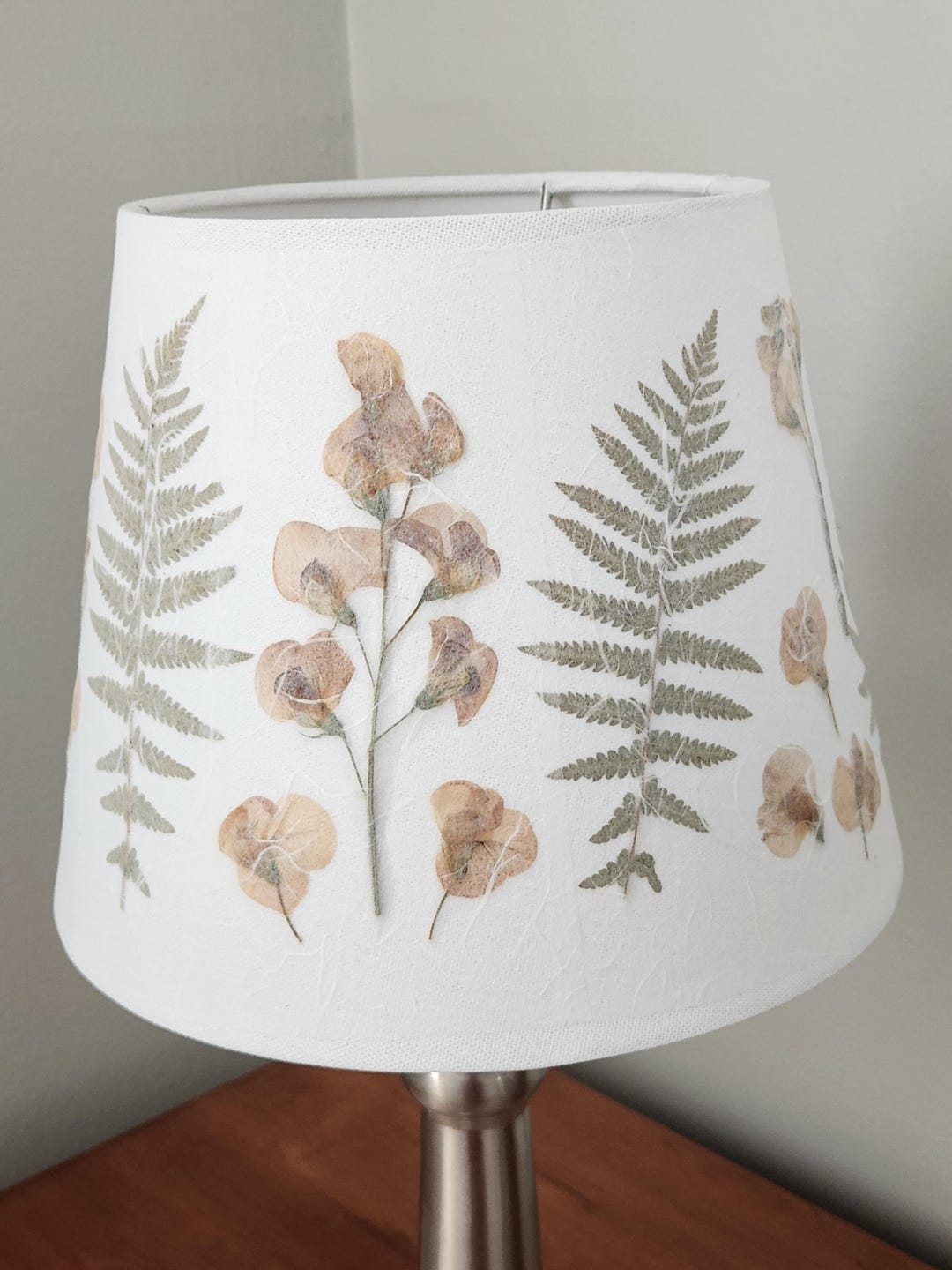 Pressed Flower Lampshade. Real Dried Flowers Medium Bell Lamp Shade ...