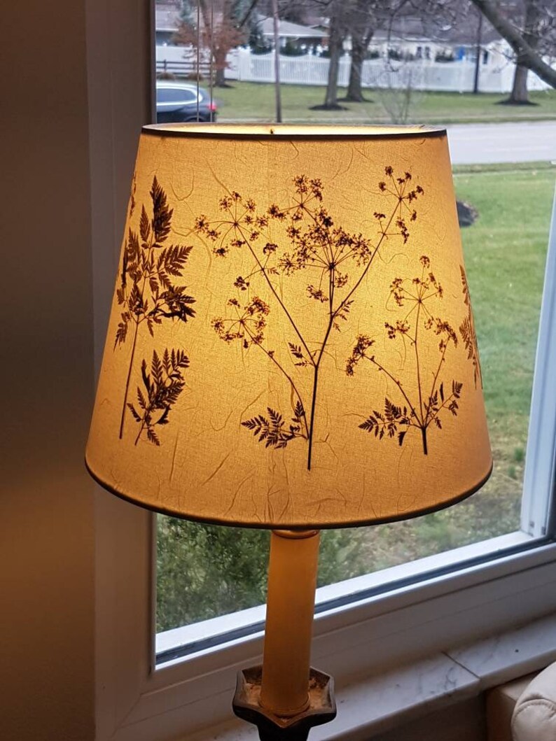 Pressed Flower Botanical Artwork Lampshade Made W/ Real Dried - Etsy