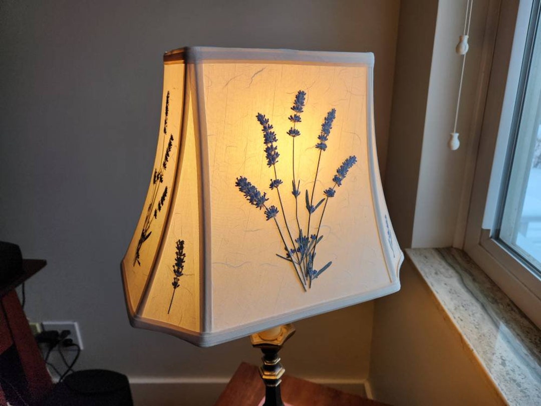 Botanical Lampshade Made With Real Dried Flowers, Dried Lavender (#82 ...