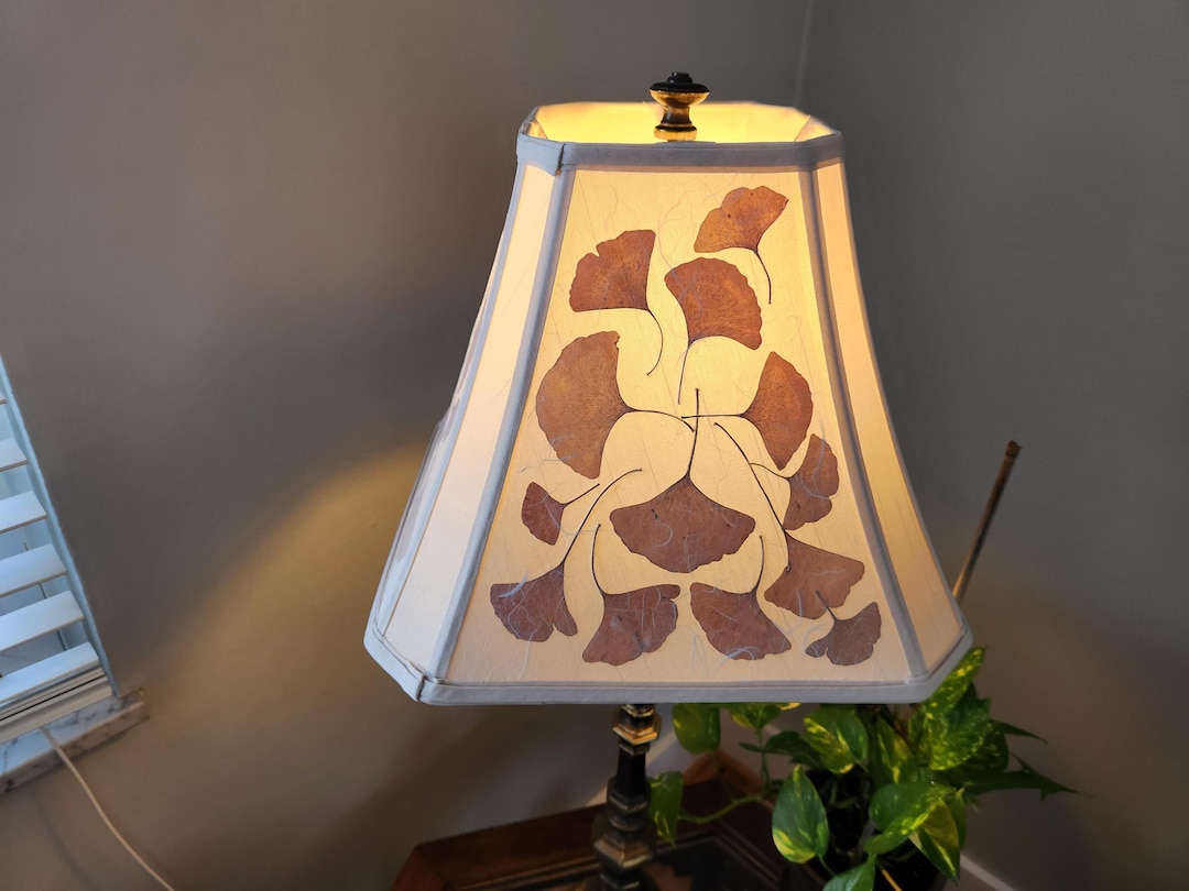 Organic Materials for the Warm Lighting Lamp Shade. Rare Dried Ginkgo ...