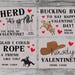 Customized Western Rodeo Cowboy Valentines Kids Boys Classroom Cards ...