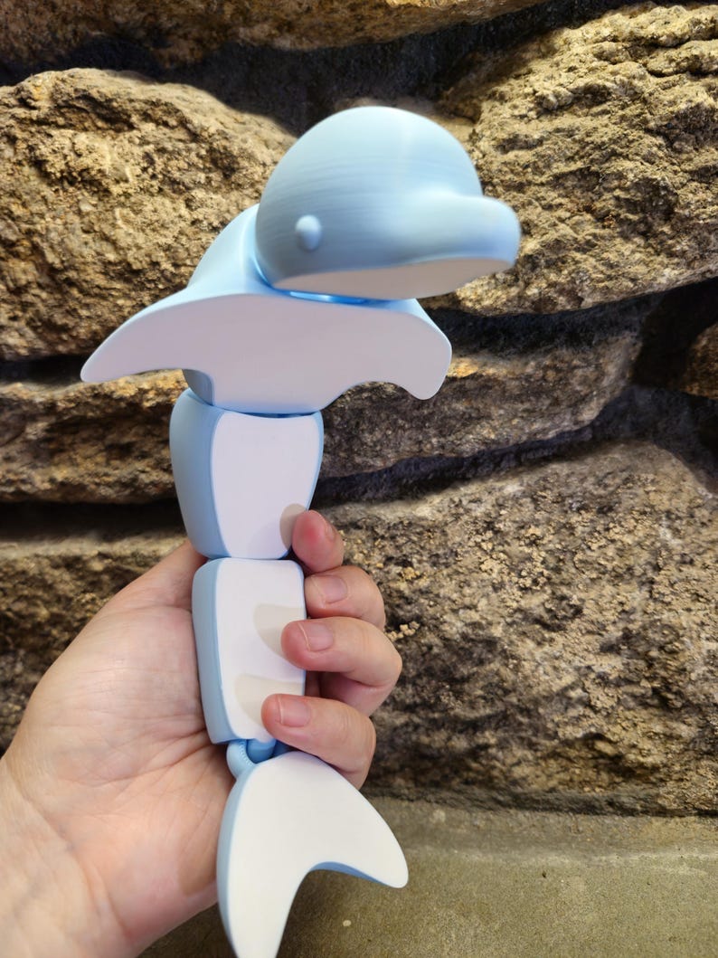3D Printed Articulated Dolphin – Flexible Fidget Dolphin Figurine ...