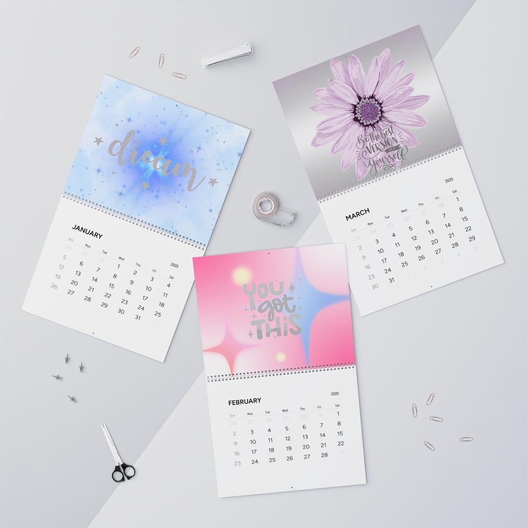 Wall Calendar 2025 Positive Uplifting Inspirational Colorful Designs - Etsy