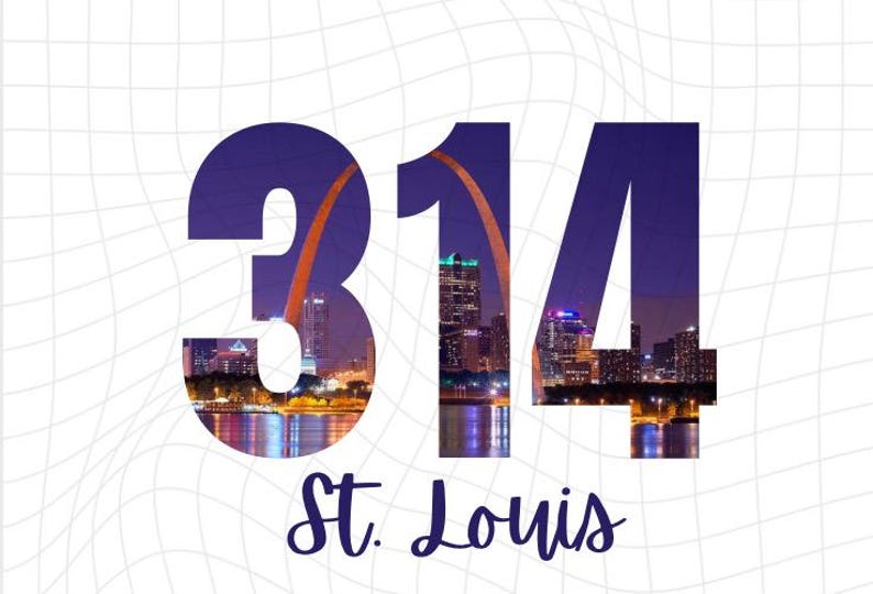 St. Louis 314 Day PNG - Bundle of 2 - Black and White and Color ...