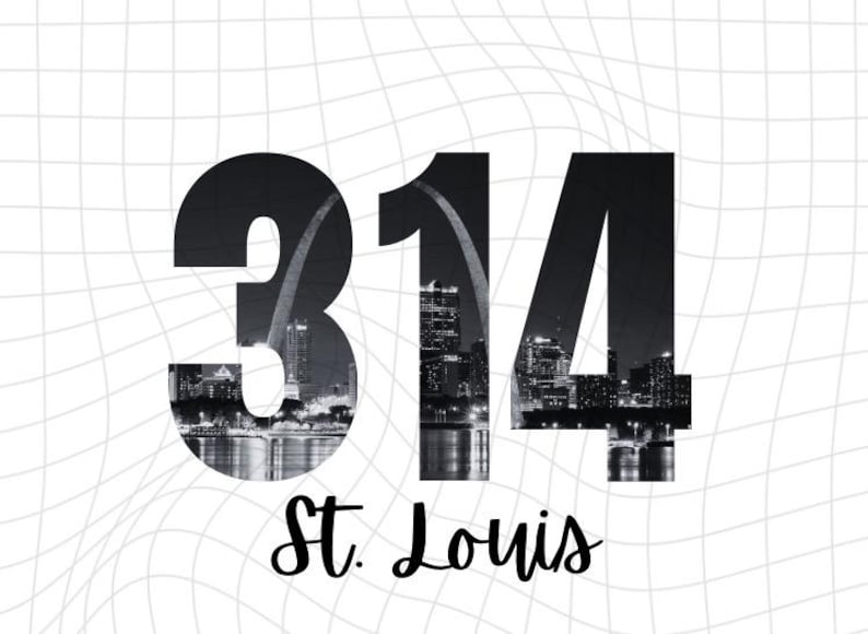 St. Louis 314 Day PNG - Bundle of 2 - Black and White and Color ...