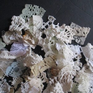 FREE SHIPPING Small Scraps of Lace / DIY Clusters / Scrapbook Ephemera ...