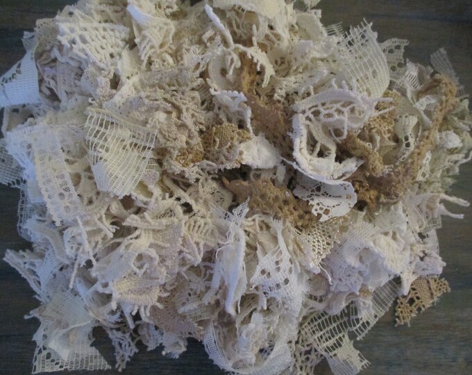 Small Lace Snippets Scraps of Lace / DIY Clusters / Scrapbook Ephemera ...