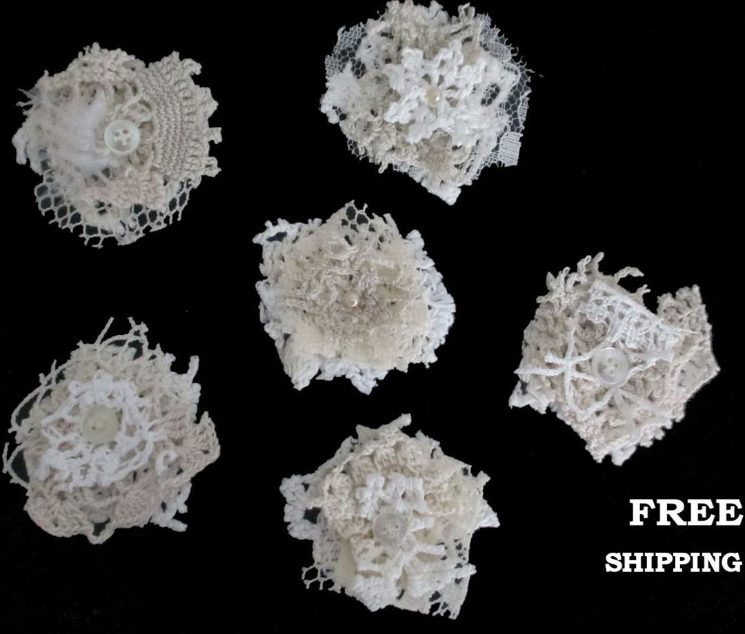Vintage Lace Snippet Clusters: Handmade Slow Stitch Clusters - Etsy