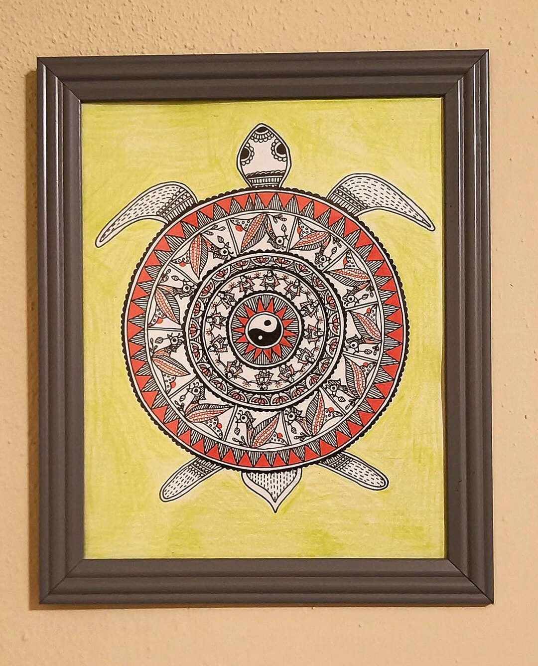 Madhubani Painting of Turtle, Mithila Art, Indian Folk Art, Hand ...