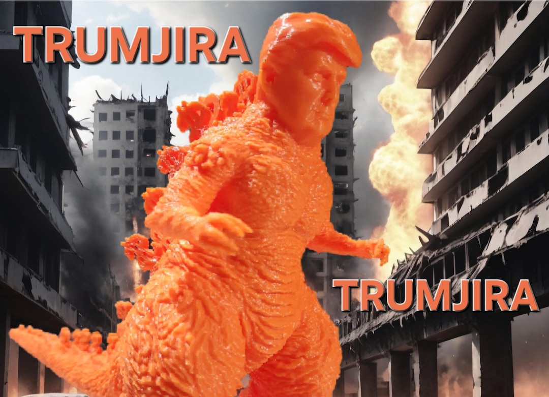 Trump Godzilla Monster TRUMJIRA ORANGE 3D Printed Figure, Numbered ...