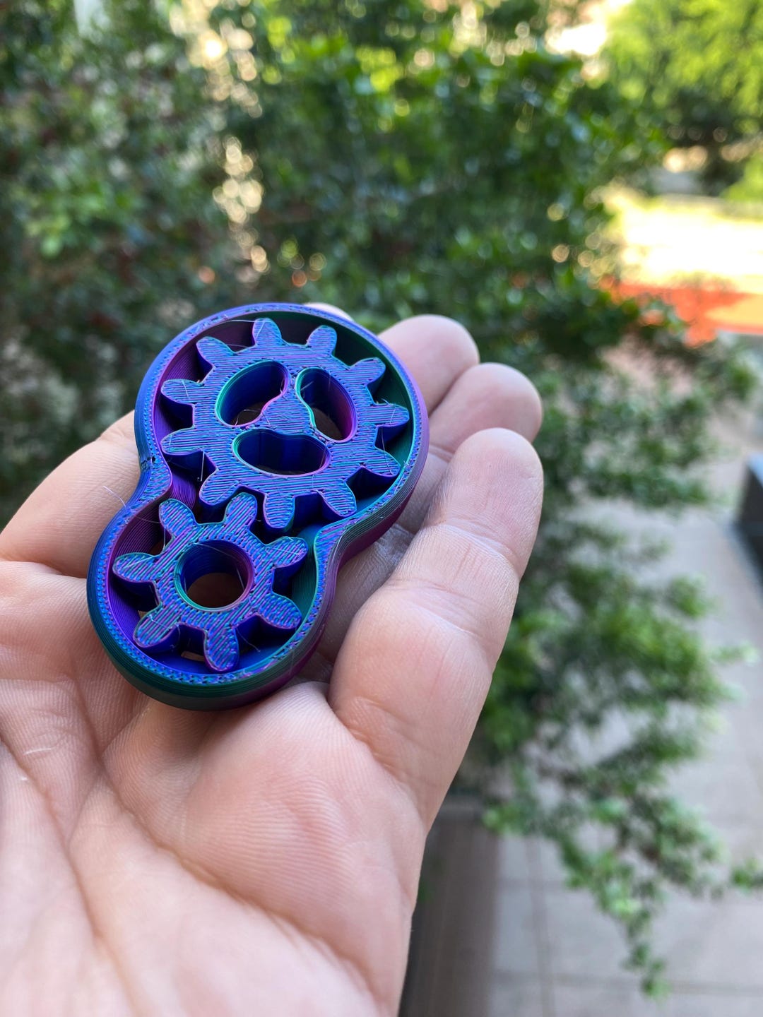 Fidget Gear - 3D Printed Handheld Pocket Size Toy, Stress Relief Gift ...