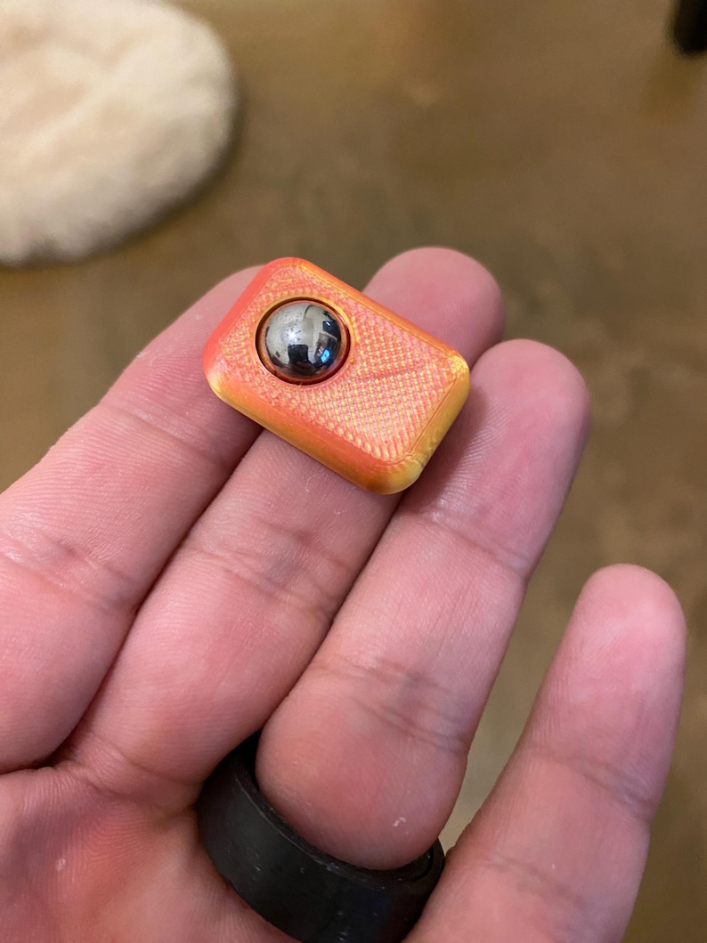 3D Printed Mini Metal Fidget Square With Ball: Pocket Sensory Toy - Etsy