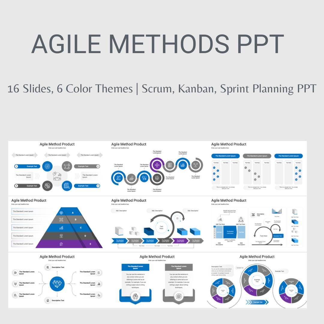 Agile Methodology Powerpoint Template | 16 Slides, 6 Color Themes ...