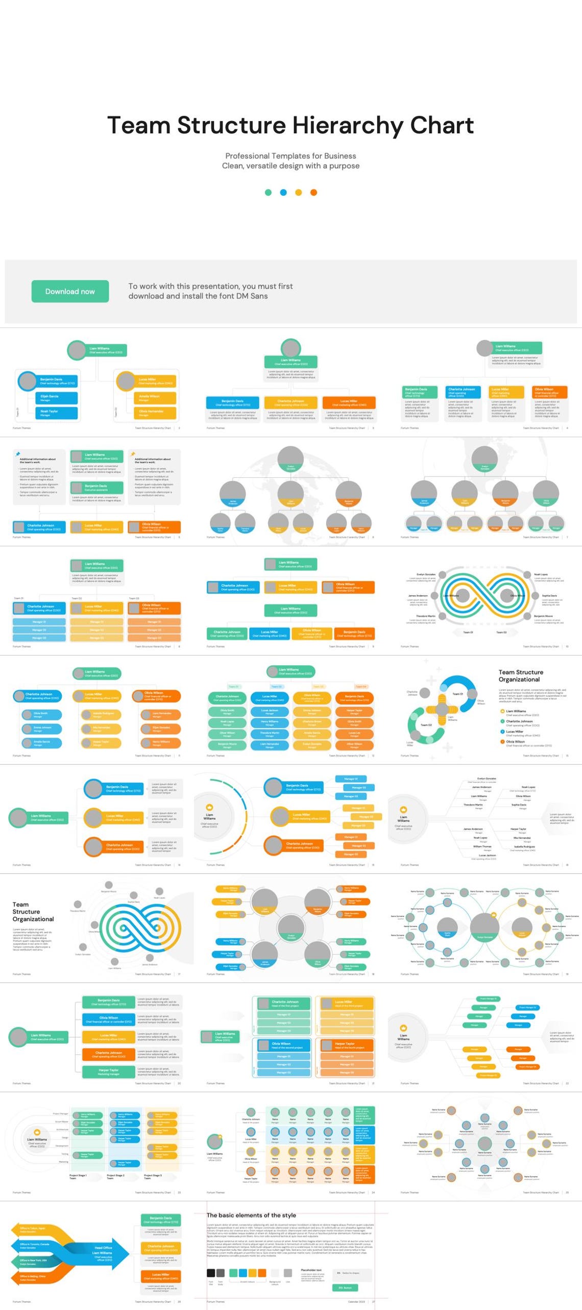 Corporate Organization Chart Powerpoint Template | 130 Slides | 4 ...