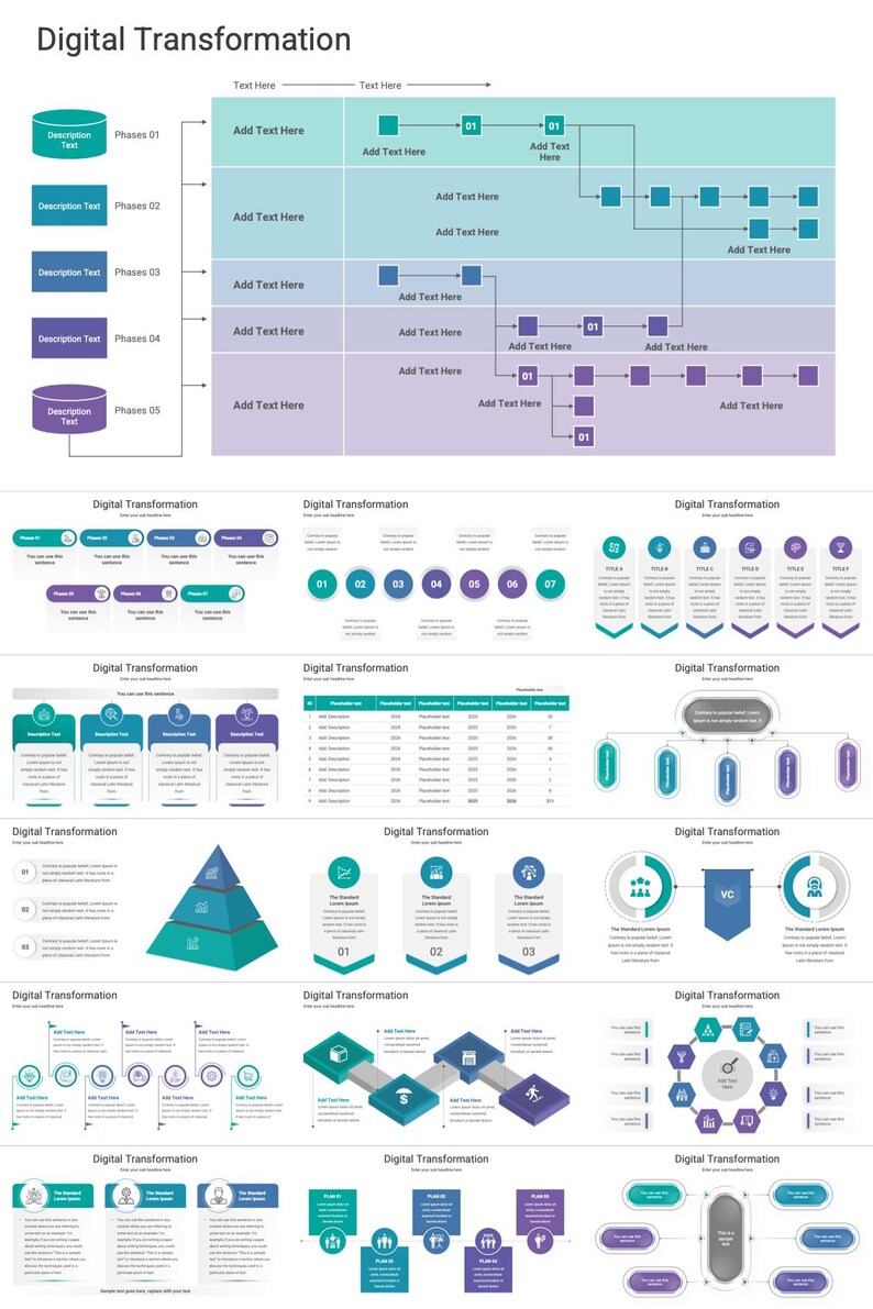 Digital Transformation Framework Powerpoint | 2 Sets (36 Slides Total ...