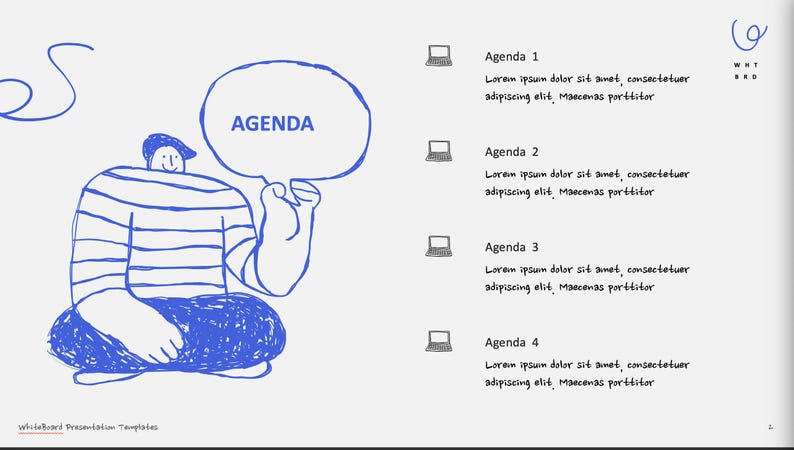 Hand-drawn Doodle Powerpoint Template | Black & White Set | 30 Slides ...