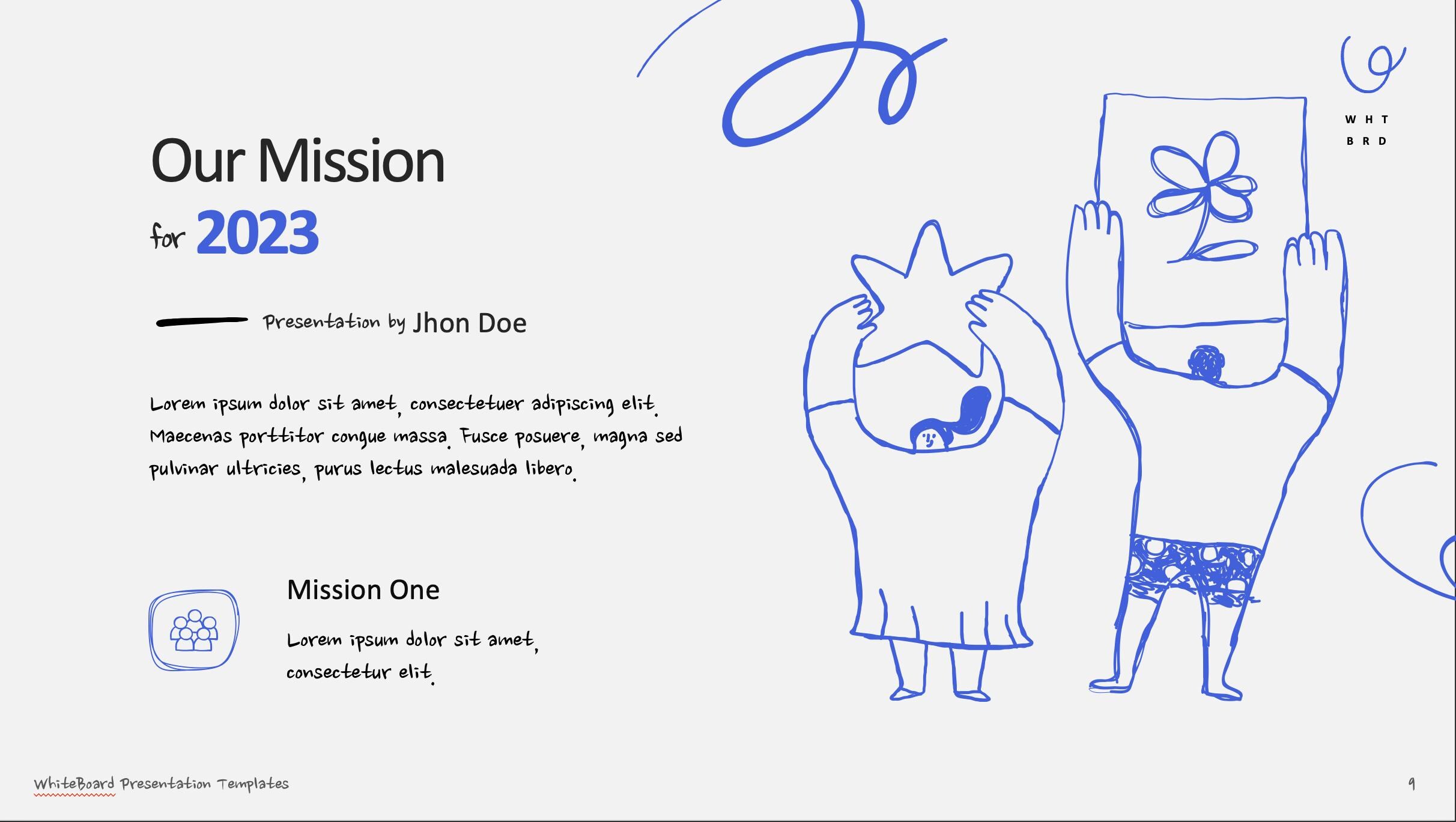 Hand-drawn Doodle Powerpoint Template | Black & White Set | 30 Slides ...