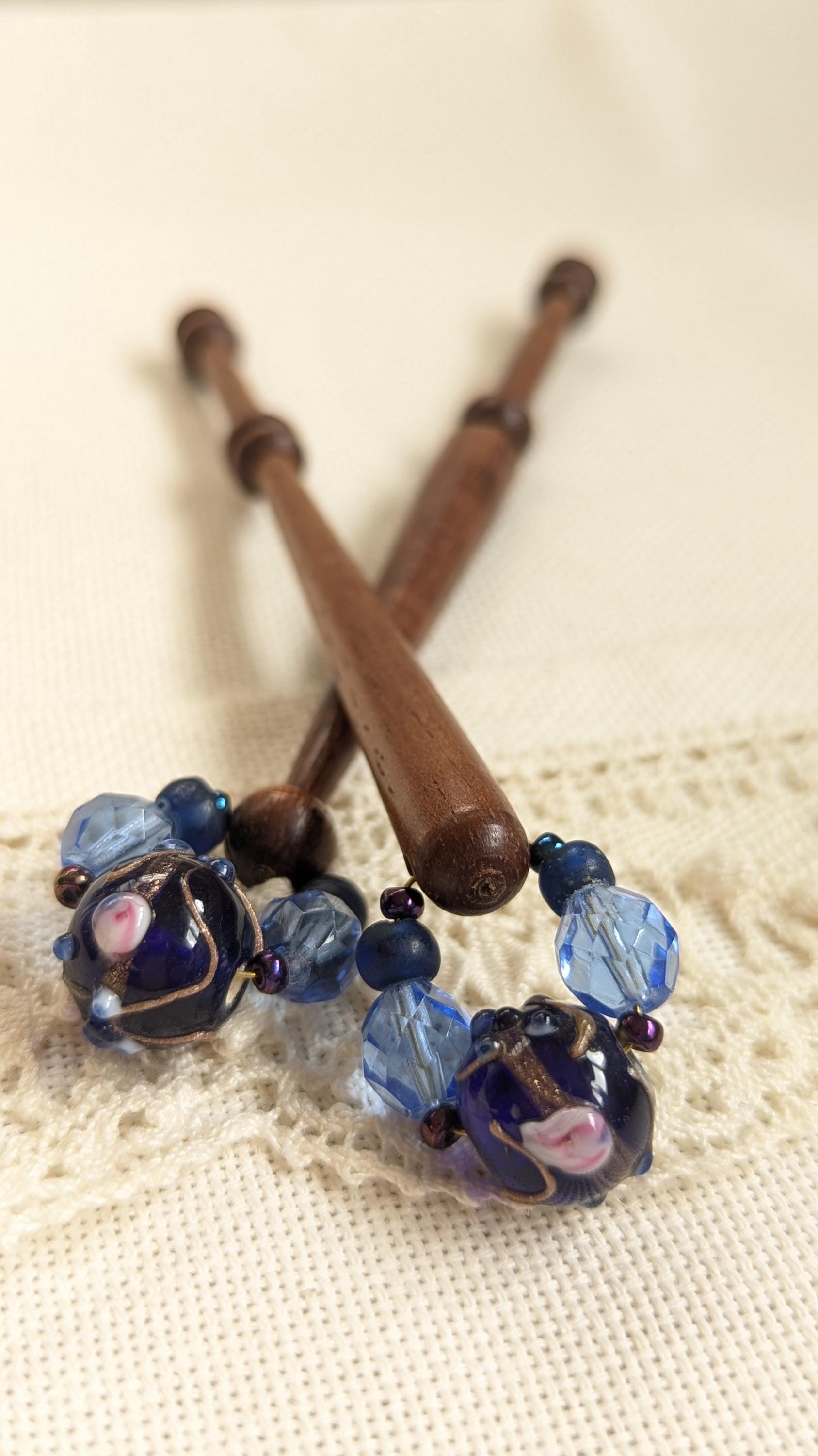 Pair Spangled Timber Lace Bobbins - Etsy